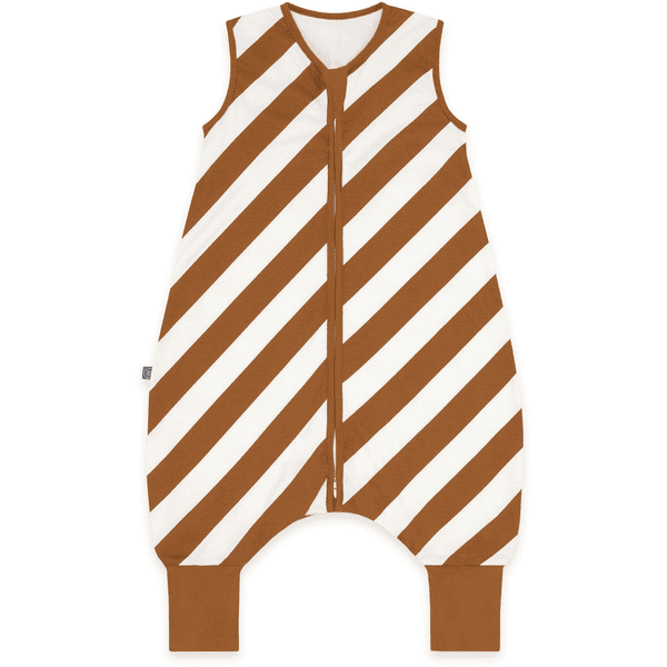 emma & noah Schlafsack mit Füßen Streifen Toffee - babymarkt.de
