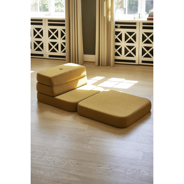 KlipKlap 3 Fold Sofa Single soft mustard