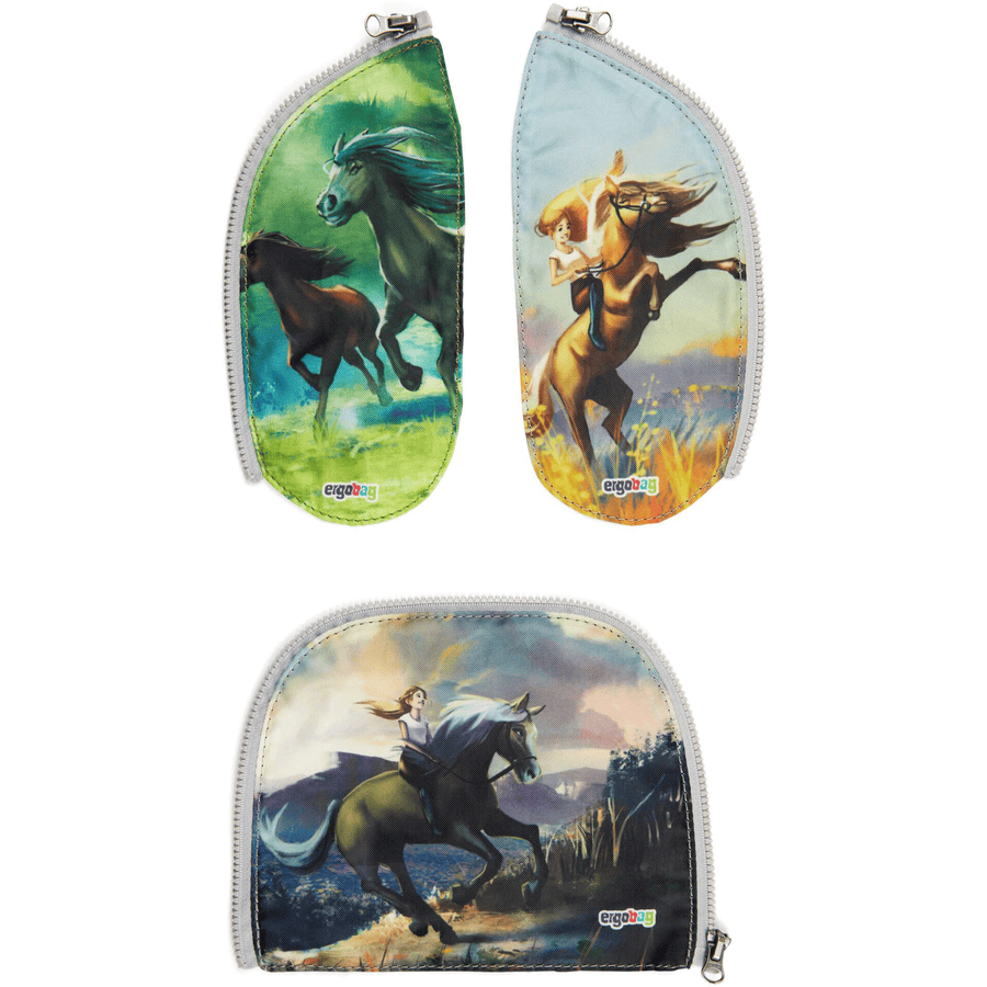 Ergobag Zubehör Pack / Cubo light Zippies - Zip-Set 3tlg. Pferde Abenteuer - babymarkt.de