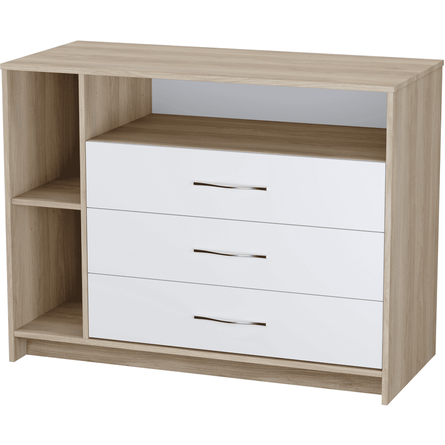 Polini Kids Commode à langer Simple 2110 bois orme/blanc | roseoubleu.fr