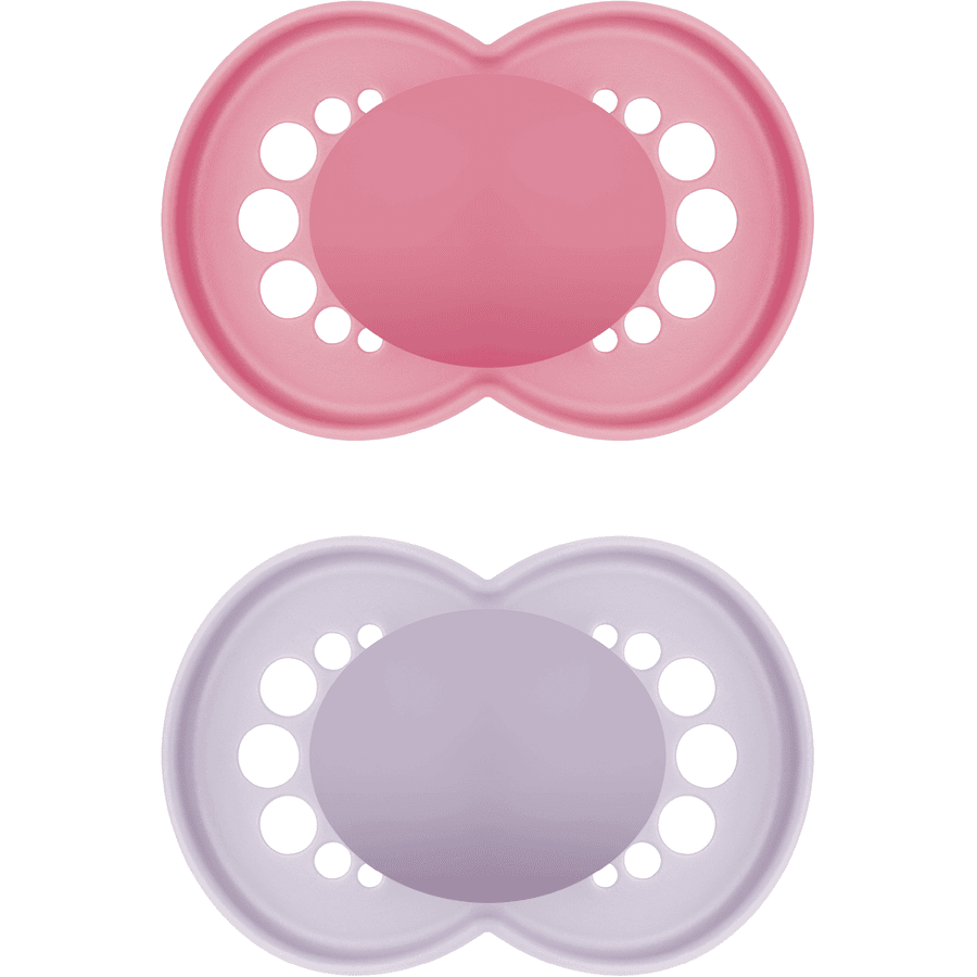 MAM Original Napp Matt silikon 16+ månader 2 delar i rosa/lila babymarkt.se