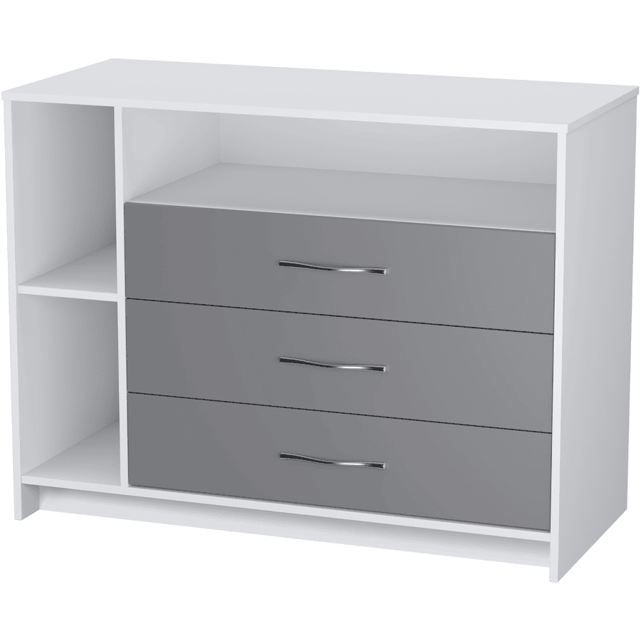Polini Kids Commode à langer Simple 2110 bois blanc gris | roseoubleu.fr